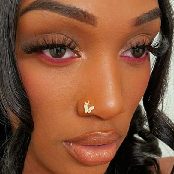 Statement Gold | Jewelry | Double Butterfly Nose Stud Made Of Surgical ...